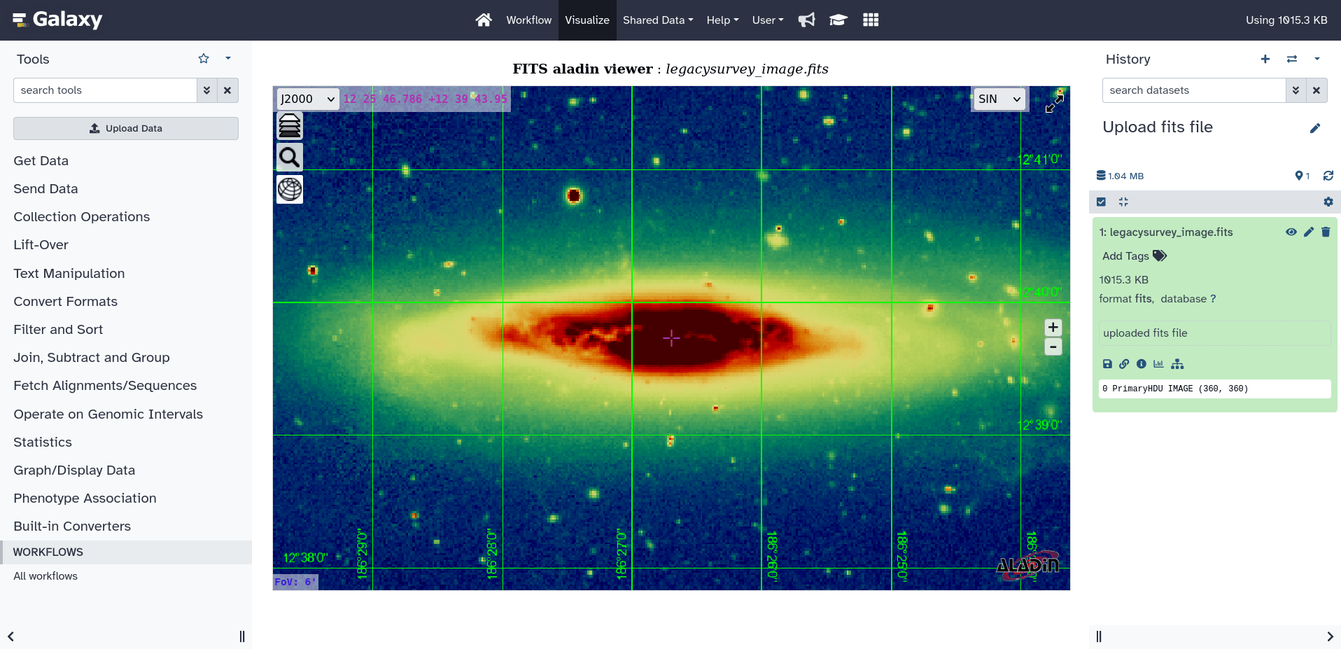 Galaxy for Astronomy: Integration of the FITS file format - Galaxy ...